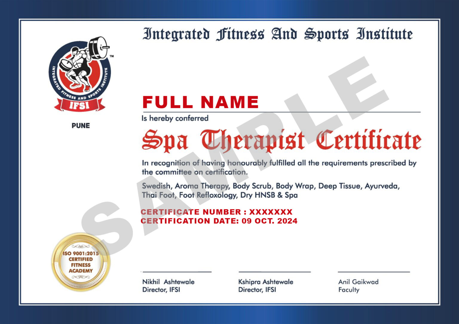 Certified Spa and Massage Therapist Course in Mumbai India